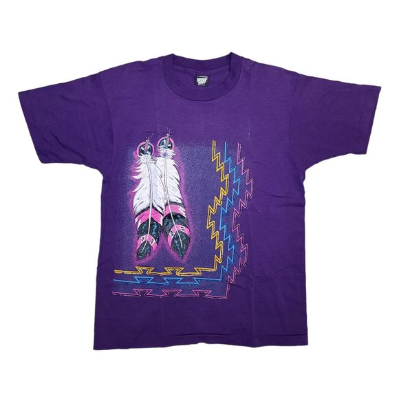 Screen Stars Shirts Vintage 99s Feather Puff Paint Shirt Poshmark